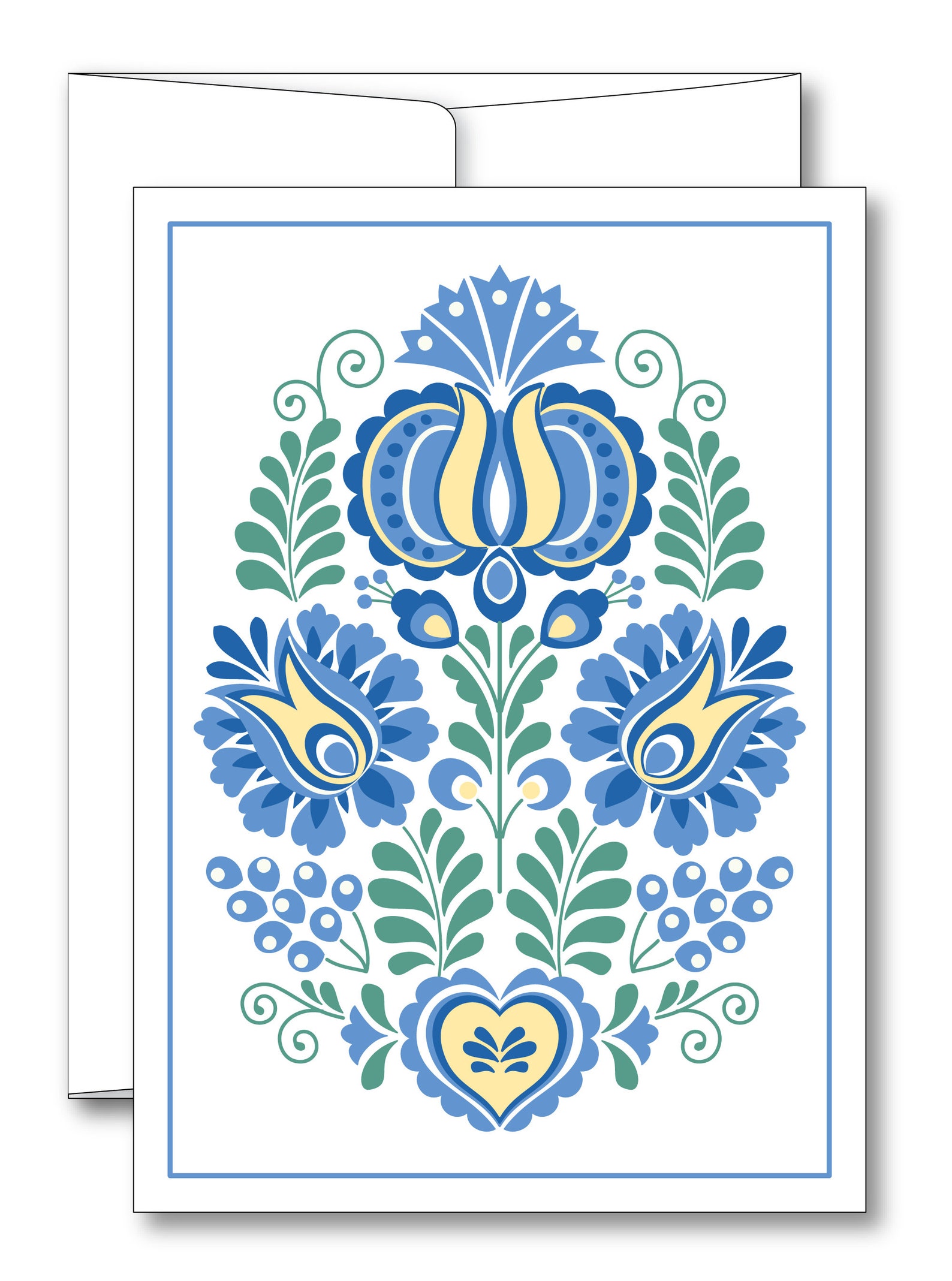 Set of Three Moravian Design Greeting Cards - Etsy