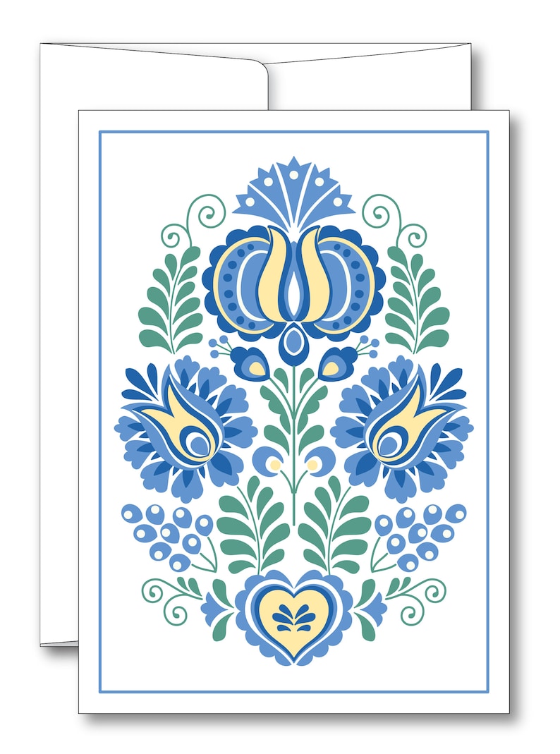 Set of Three Moravian Design Greeting Cards - Etsy