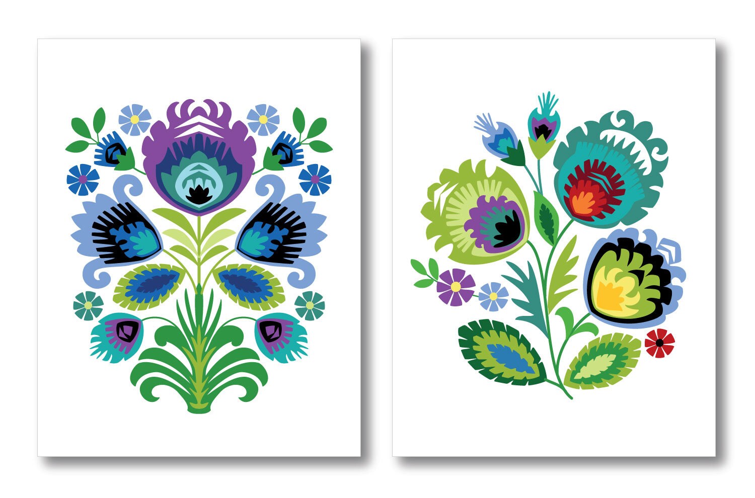 Polish Flowers Greeting Cards Set of Six - Etsy