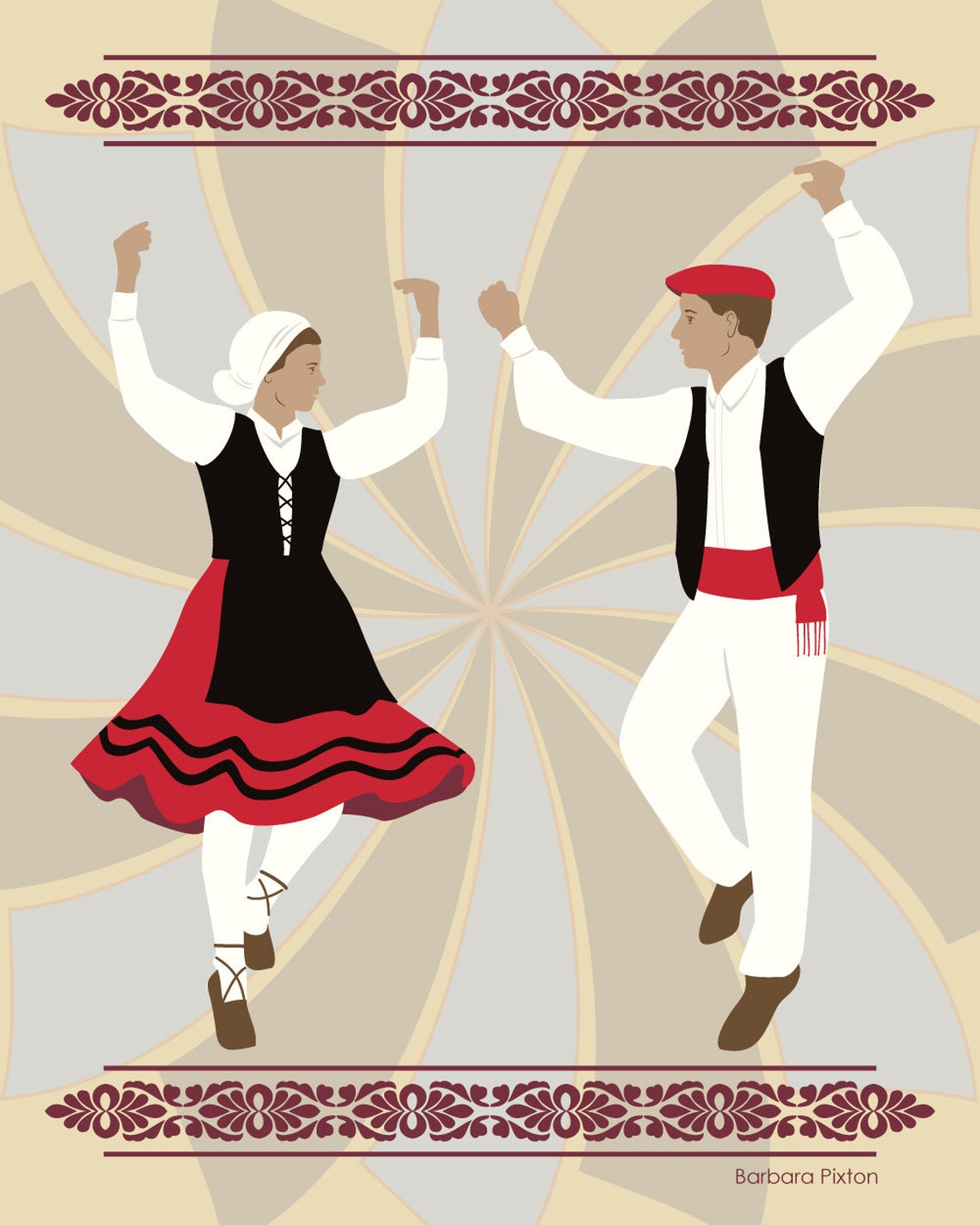 Basque Folk Dancers - Etsy