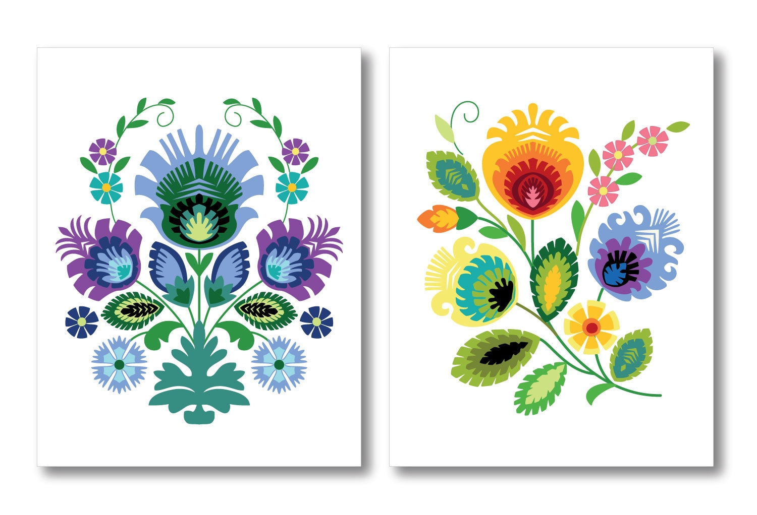 Polish Flowers Greeting Cards Set of Six - Etsy