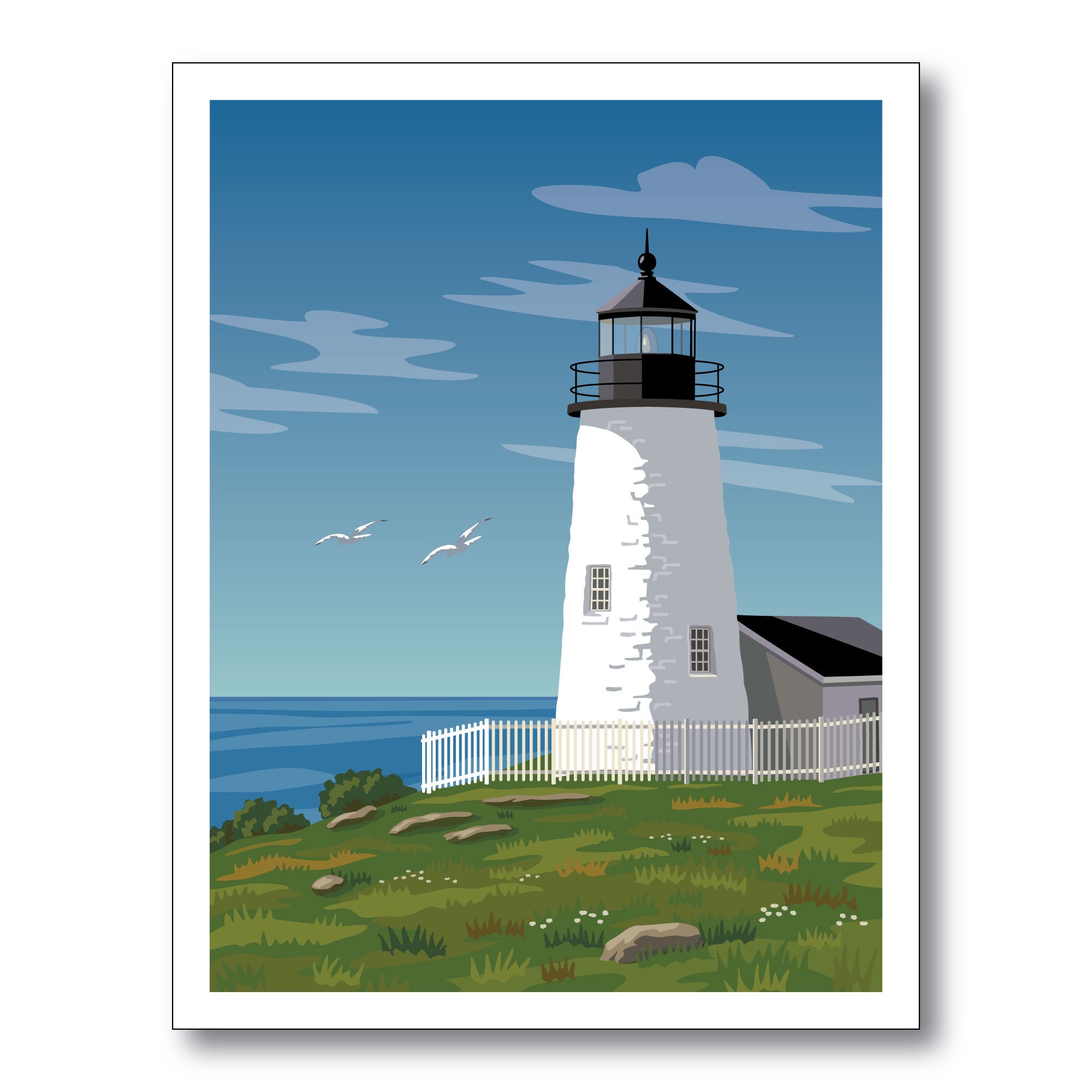 New England Lighthouses Greeting Cards Set of Six Cards - Etsy