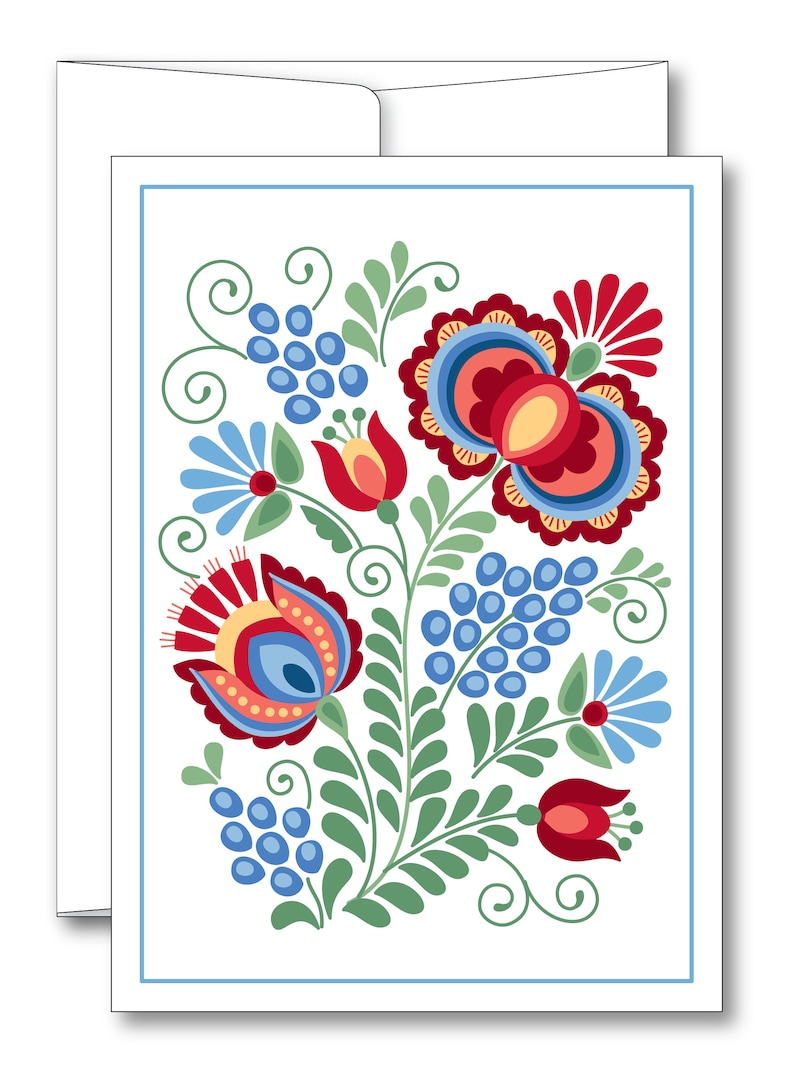 Set of Three Moravian Design Greeting Cards - Etsy