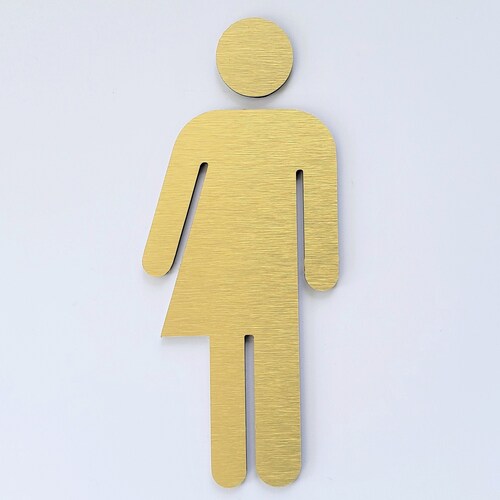 Gender Neutral Bathroom Sign Metal. Gold Restroom Door Sign. - Etsy