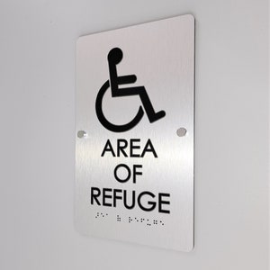 Area of Refuge ADA Compliant Sign. Fire Emergency Signs. Safety Signage ...