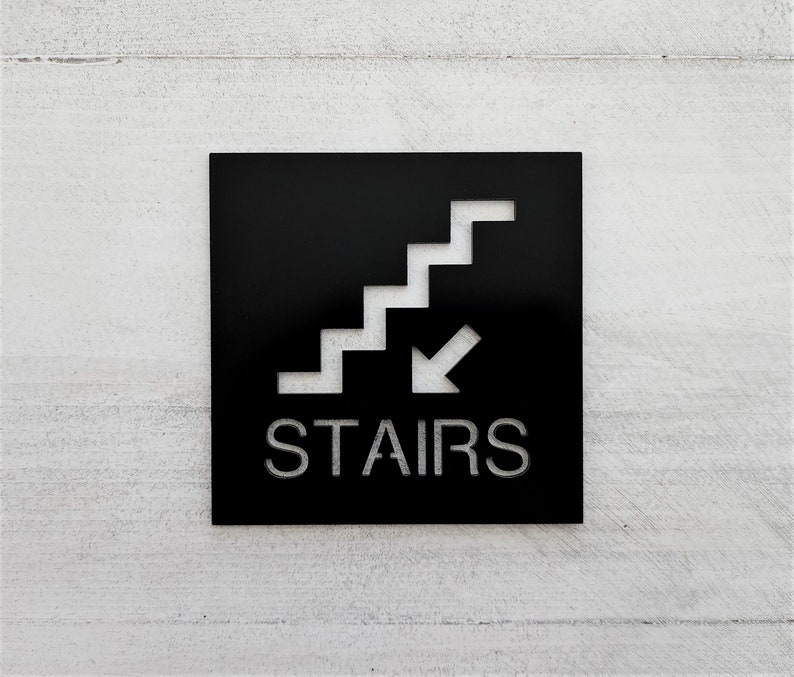 Stairs Signs With Arrows. Directional Stairs Sign. Stairway - Etsy