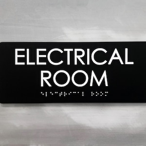 Electrical Room Door Sign. ADA Compliant Utility Room Signs. Custom ADA ...