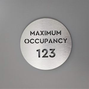 Maximum Occupancy Sign. Maximum Capacity Sign for Business. Room ...