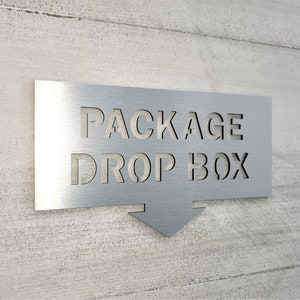 Package Drop Box Sign With Arrow. Please Leave Packages in the Box Sign ...
