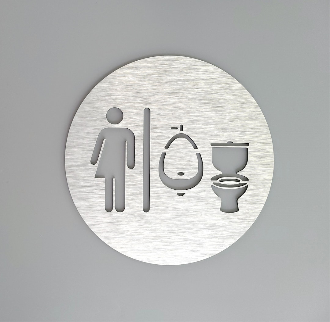 All Gender Restroom Sign With Urinal Symbol. Bathroom Signs. Unisex ...