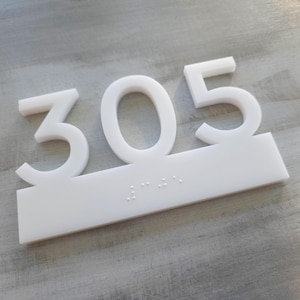 Room Number Signs With Grade 2 Braille. Custom Door Numbers With ...