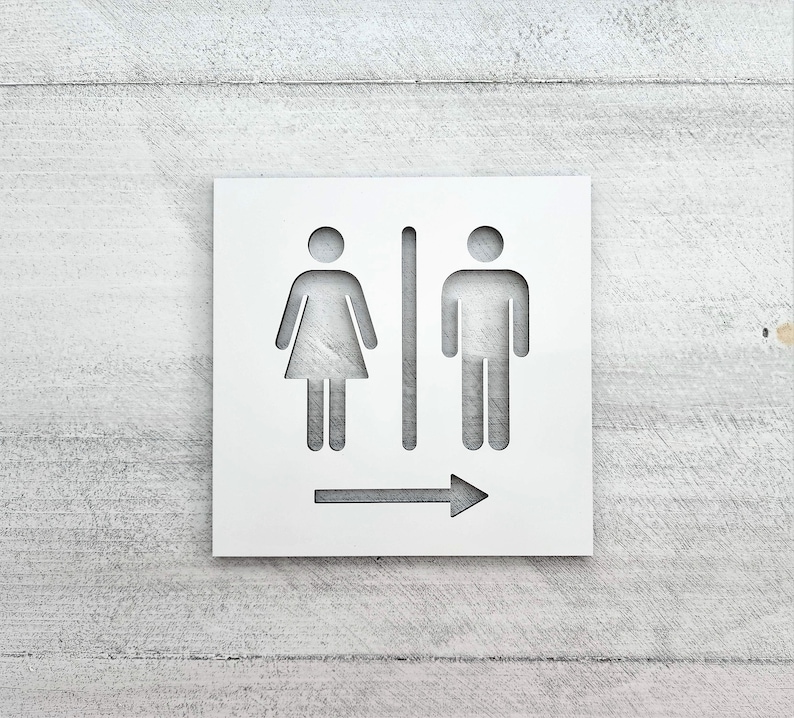 Restroom Arrow Sign. Bathroom Signs With Arrow. Directional - Etsy