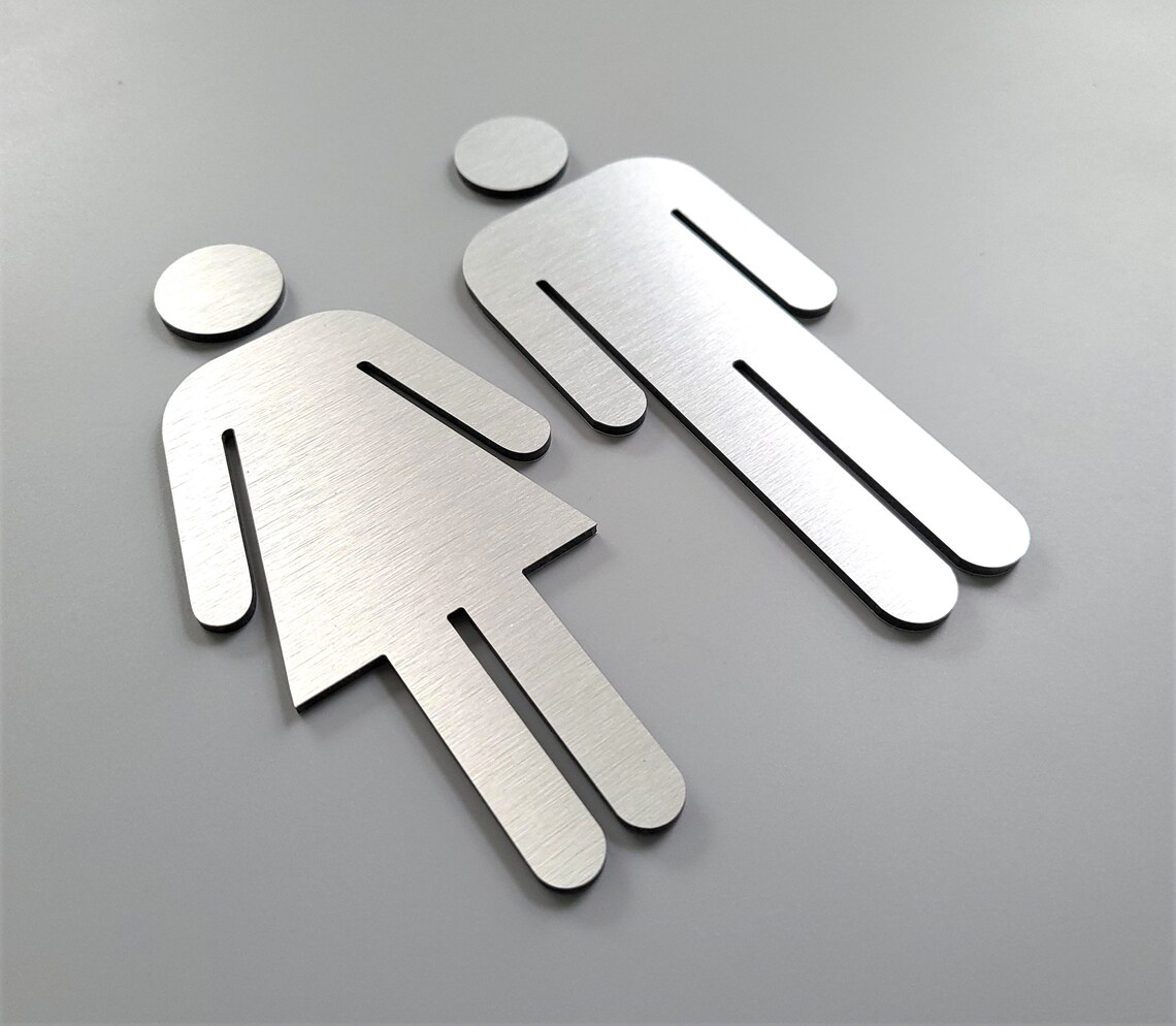 Family Restroom Figures Set of 3. All Gender Restroom With | Etsy