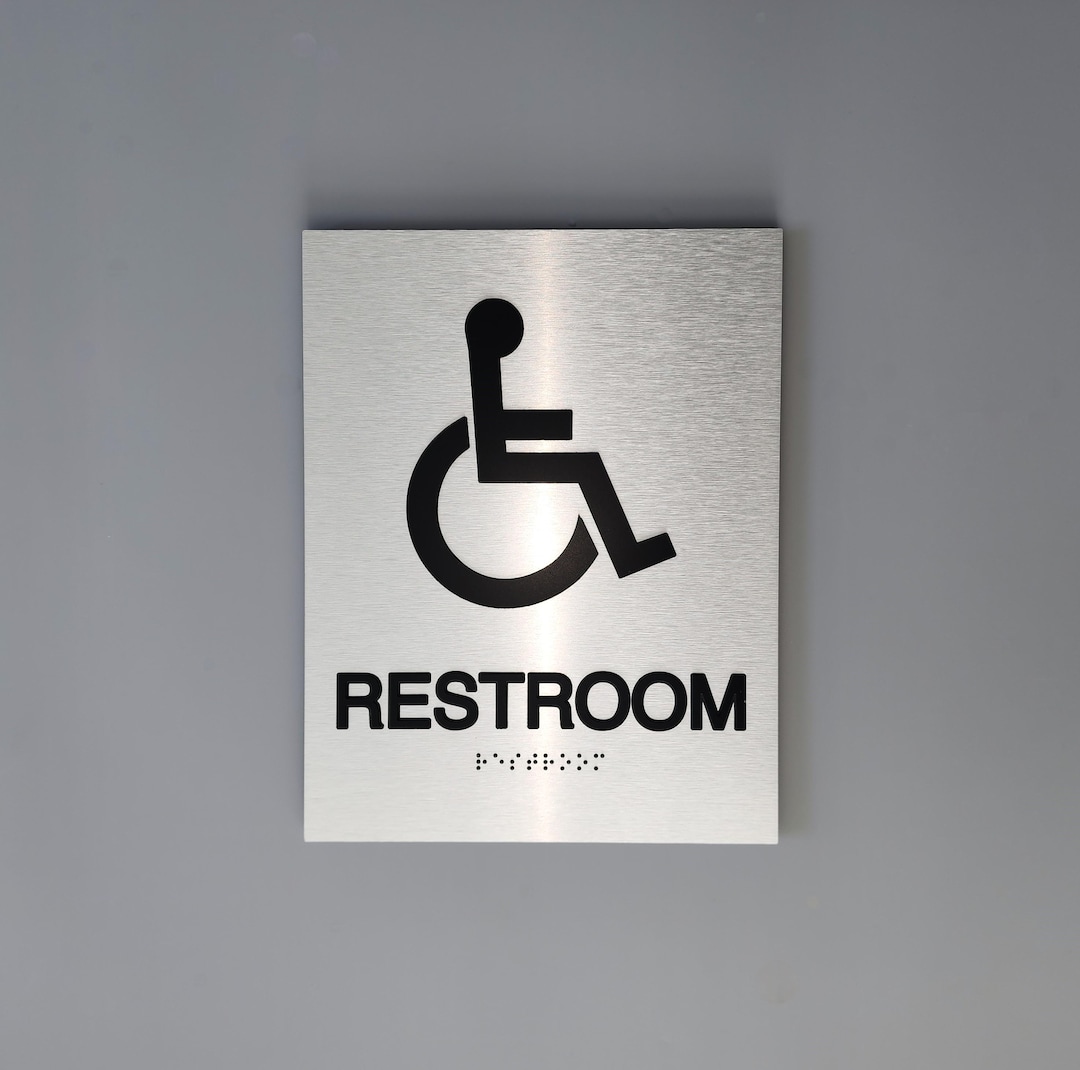 Accessible Unisex Bathroom Sign for Wheelchair Users - ADA Approved ...