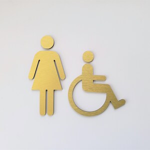 Female Bathroom Figures Set of 2. Handicap Accessible | Etsy