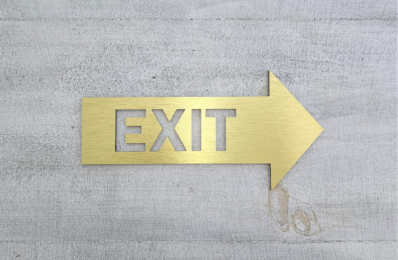 Directional Exit Sign. Exit Sign With Arrow. Arrow Signs. - Etsy