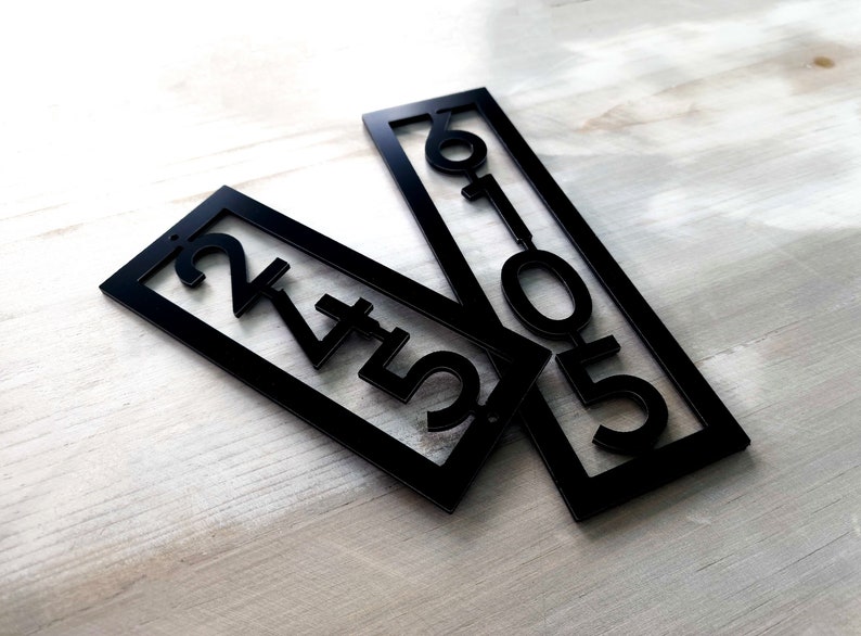 Vertical Number Signs. Custom Vertical Number Plaque. Modern Apartment ...