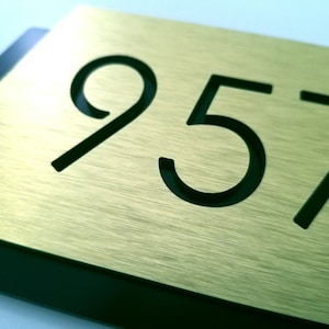 Gold Door Number Sign. Apartment Number Plaque. Hotel Room Numbers ...