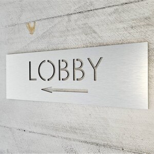 Lobby Sign With Arrow. Arrow Signs. Directional Lobby Sign. Information ...