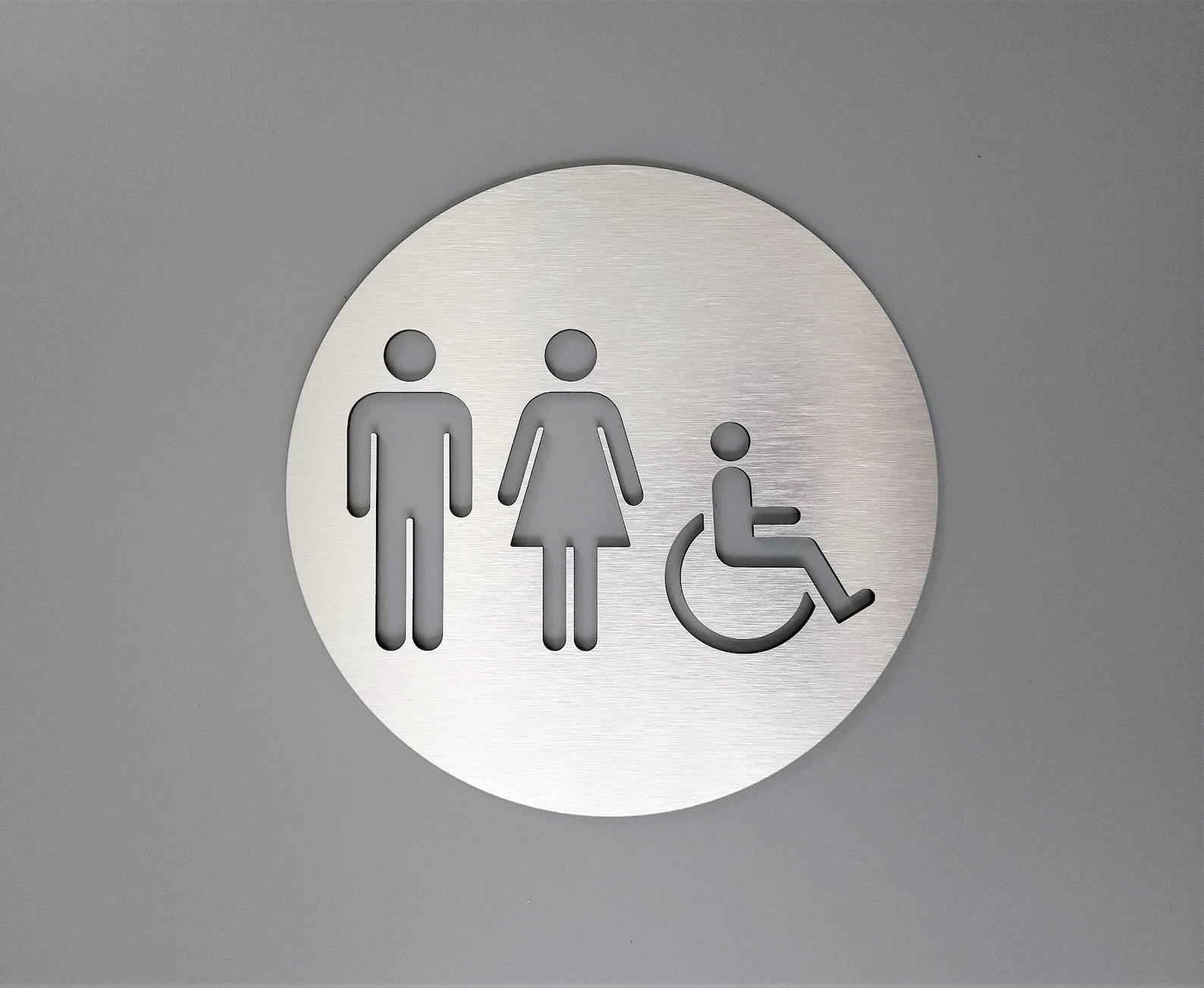 Gold Bathroom Sign. All Gender Restroom Door Sign. Unisex Toilet ...