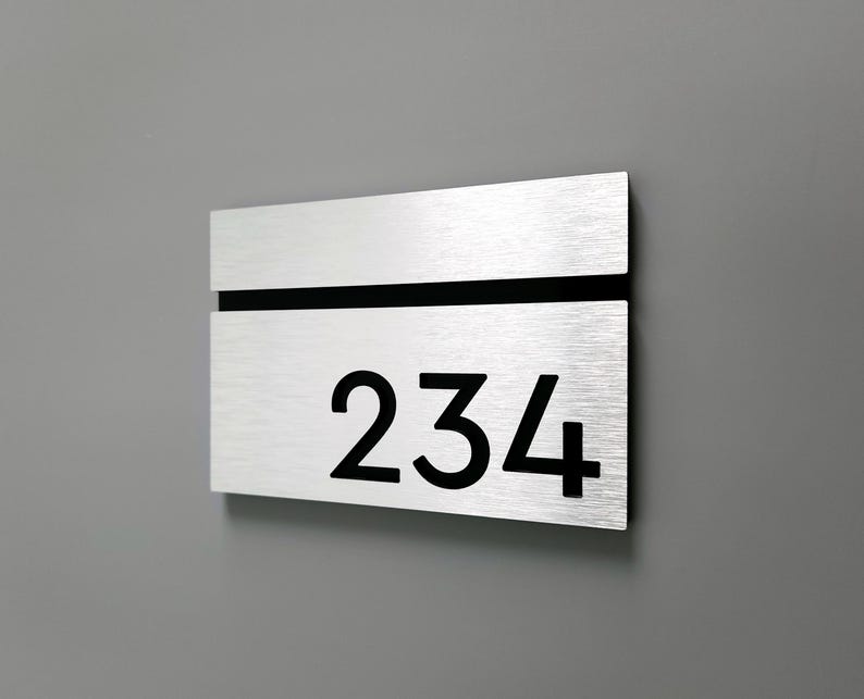 Brushed Aluminum Custom Numbers. Silver Hotel Room Numbers. Custom ...