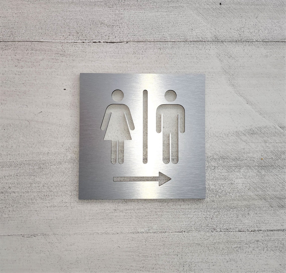 Restroom Arrow Sign. Bathroom Signs With Arrow. Directional - Etsy