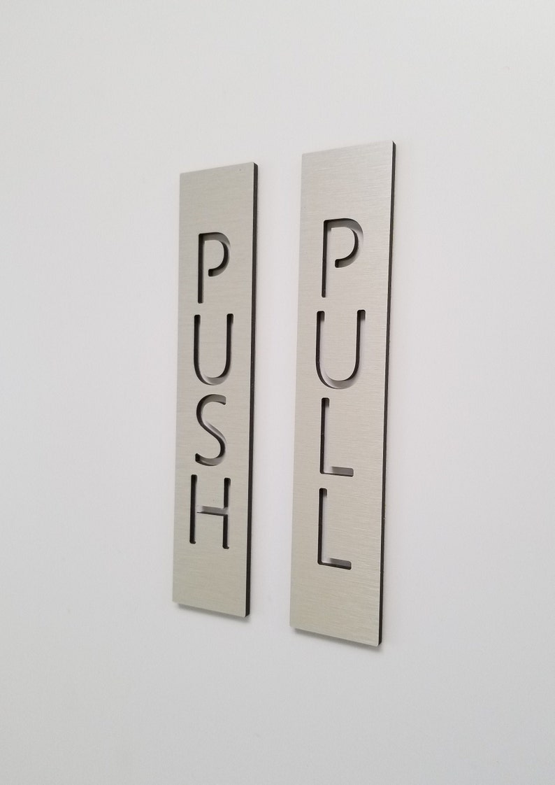PUSH and PULL Door Signs. Set of 2 Push/pull Metal Stickers. | Etsy
