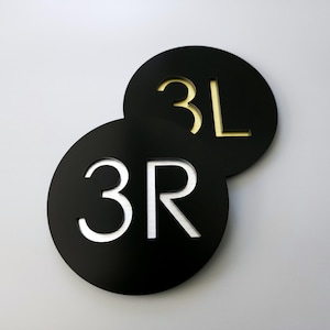 Black Round Door Numbers. Apartment Number Sign. Hotel Room Number ...