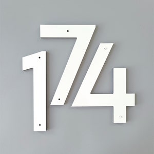 12 Inch Modern Numbers and Letters. Black, White and Silver House ...