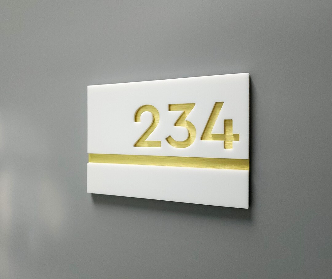 White Apartment Number Signs. Hotel Room Numbers. Personalized Address ...