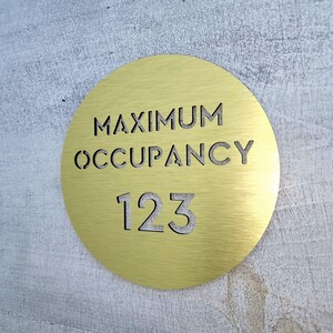 Maximum Occupancy Sign. Maximum Capacity Sign for Business. Room ...