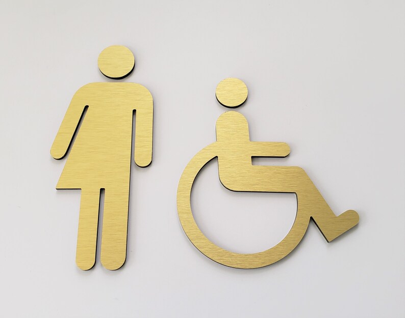 Gender Neutral Bathroom Figures - Set of 2. All Gender Handicap ...