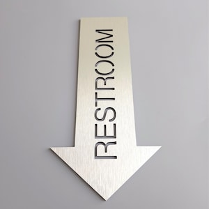 Restroom Sign With Arrow. Bathroom Signs. Wayfinding Sign. Information ...