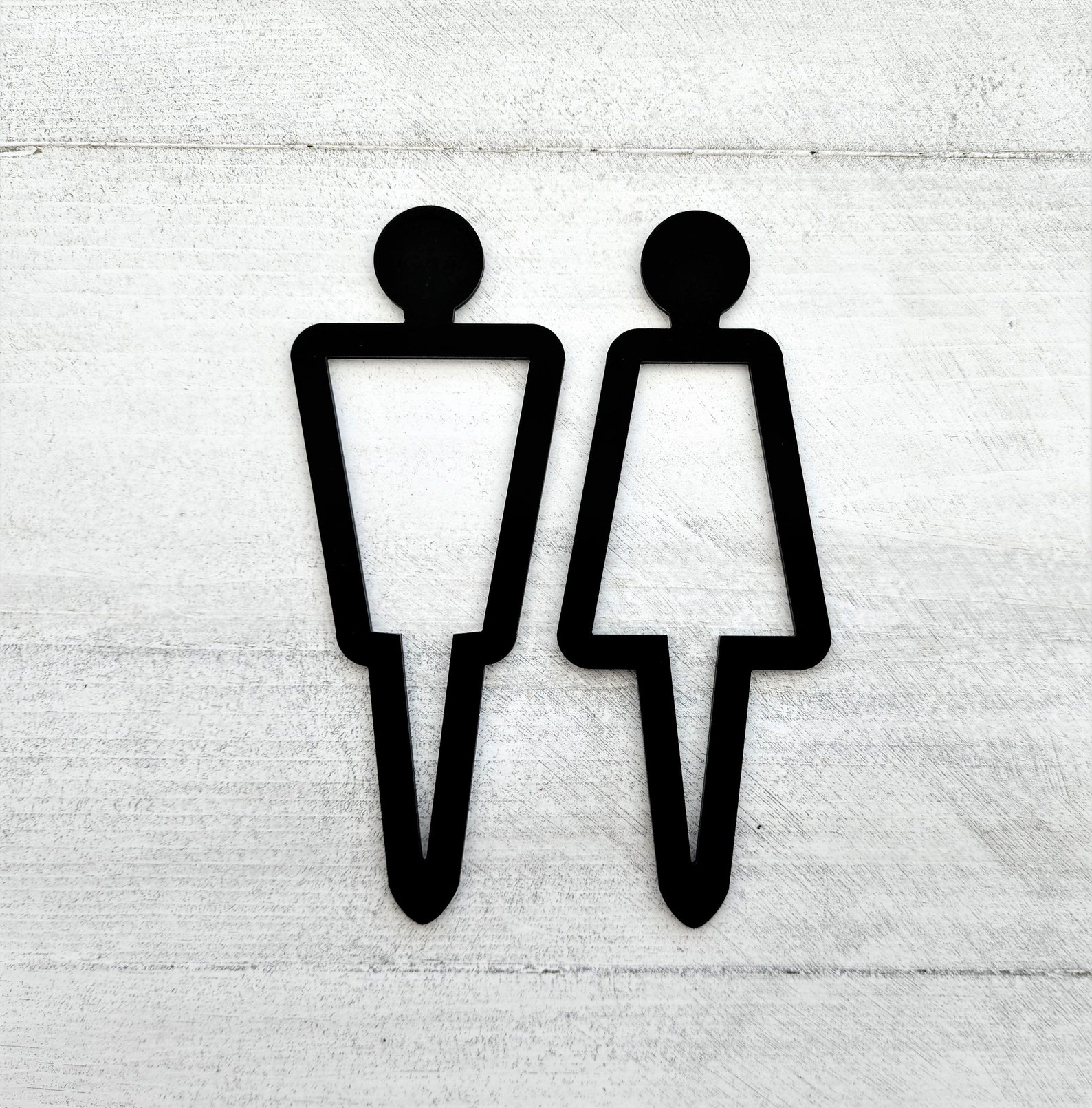 Male Female Figures for Bathroom Door - Set of 2. Men Women Symbols for ...