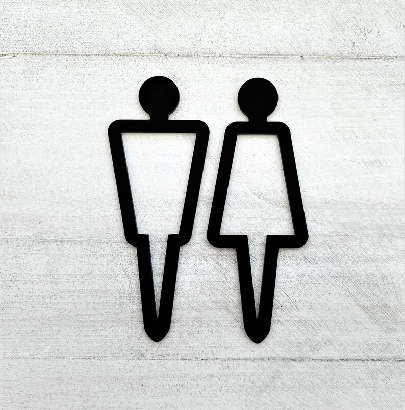 Male Female Figures for Bathroom Door - Set of 2. Men Women Symbols for ...