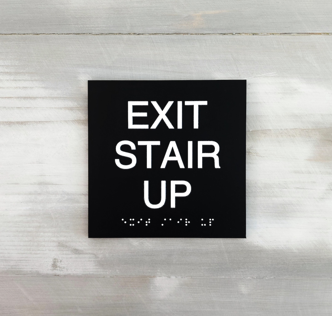Exit Stair up ADA Sign With Grade 2 Braille and Tactile Text. ADA ...