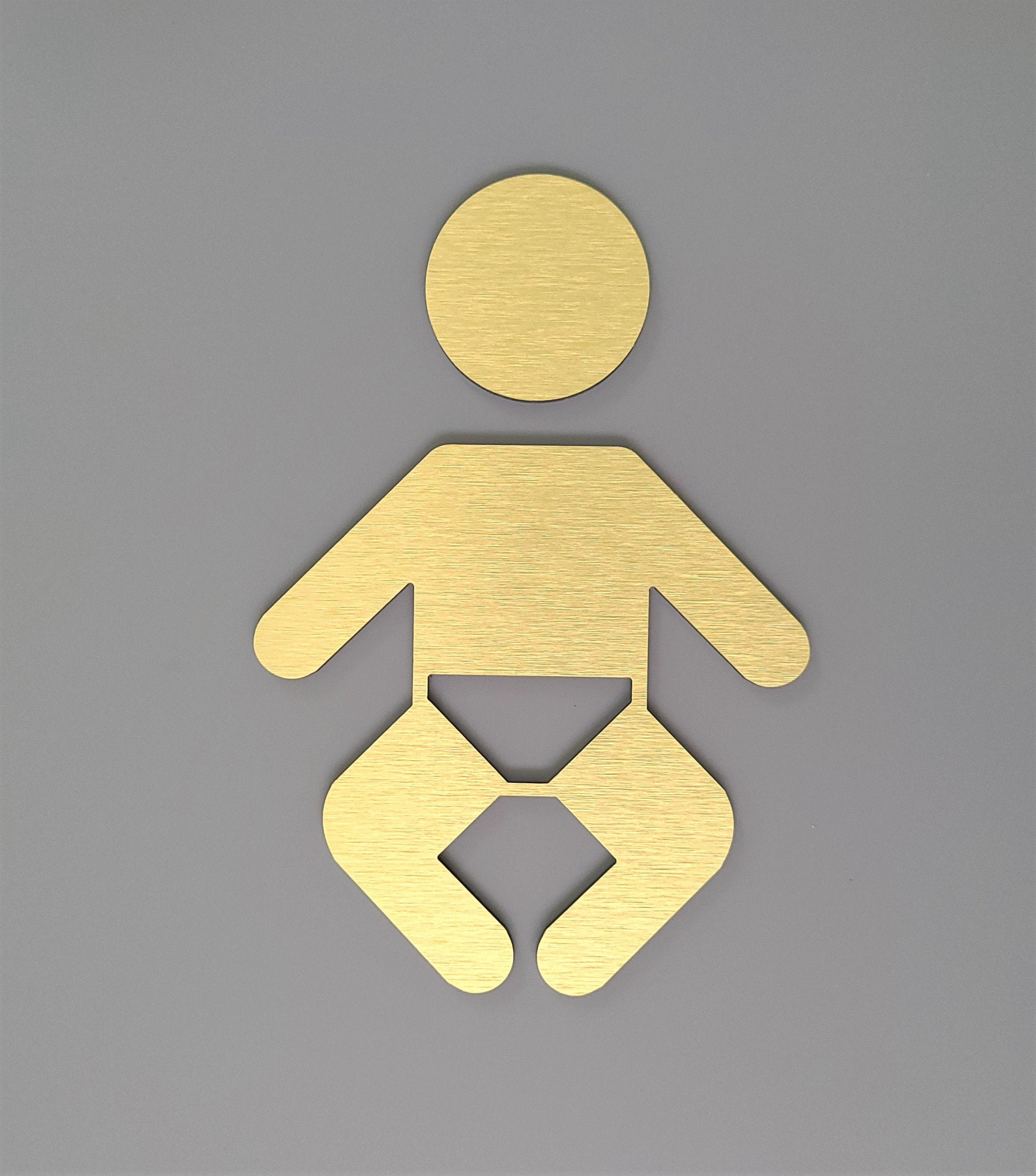 Baby changing bathroom sign. Baby changing station door sign. Baby ...
