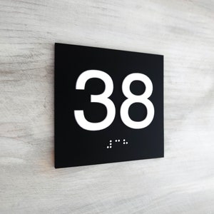 Square ADA Compliant Room Number Signs. Custom ADA Number Plaques ...