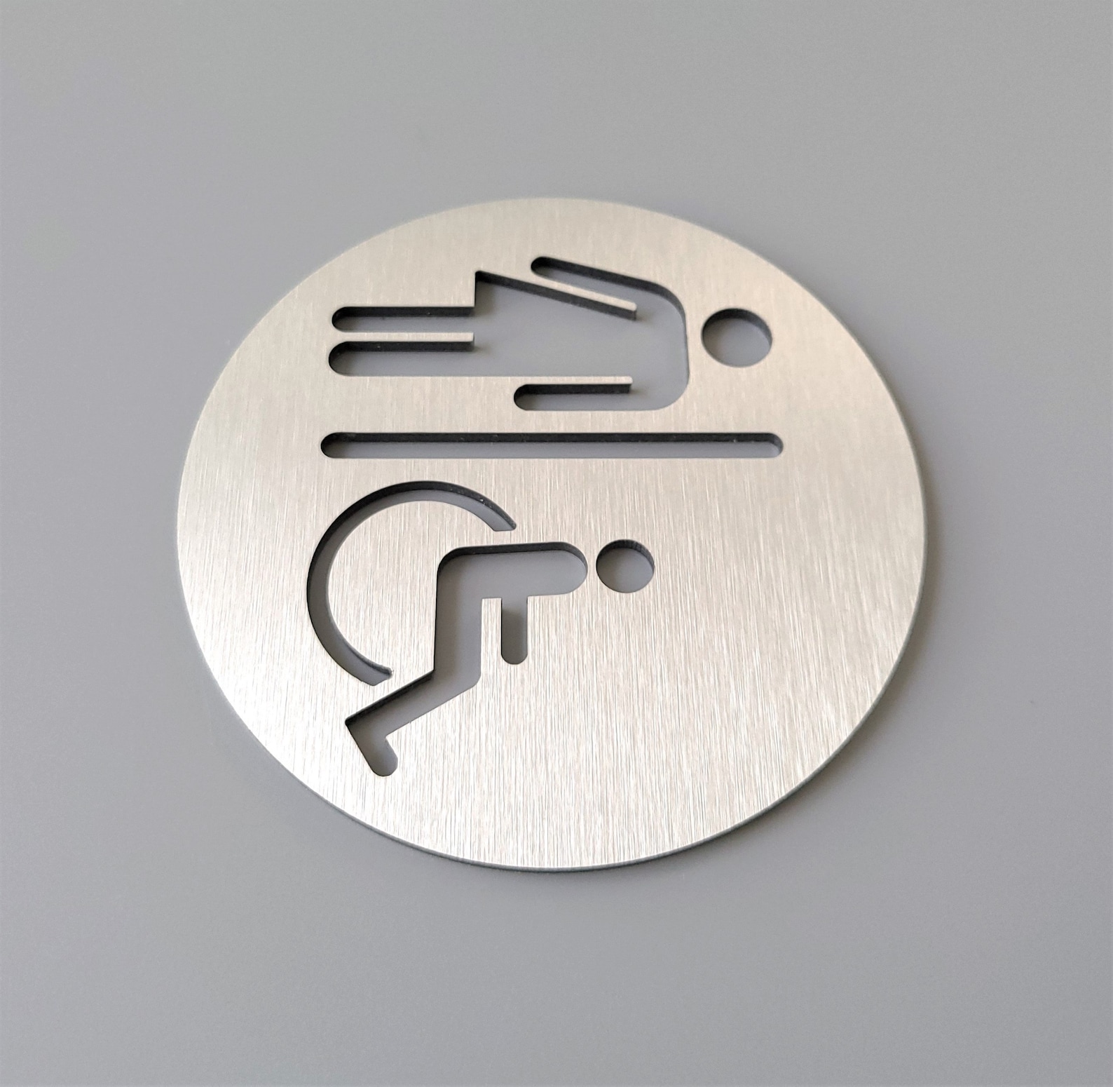 Gender Neutral Bathroom Sign Metal. Gold Restroom Door Sign. Unisex ...