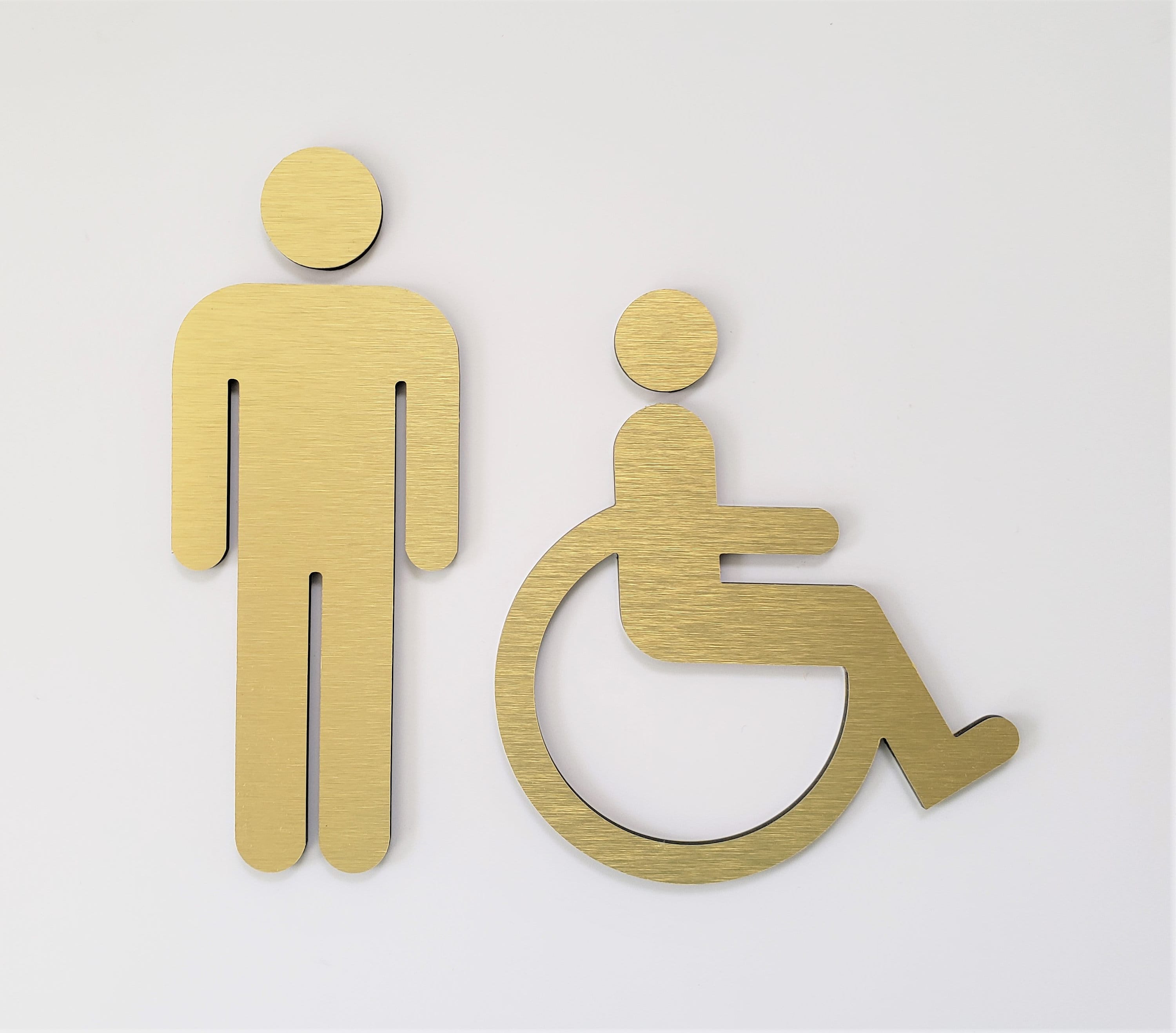 Male bathroom figures - set of 2. Handicap accessible restroom sign ...
