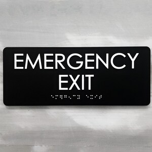 Emergency Exit Door Sign. ADA Compliant Exit Signs. Custom ADA Signs ...