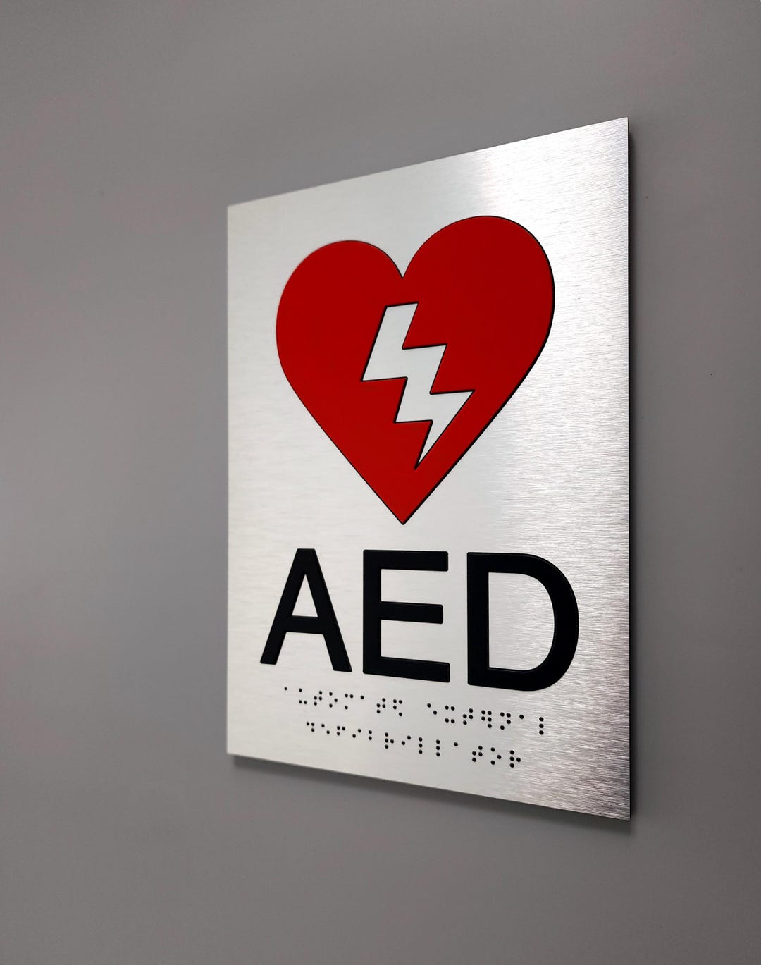 ADA AED Sign. Fire Emergency ADA Compliant Signs. Automated External ...