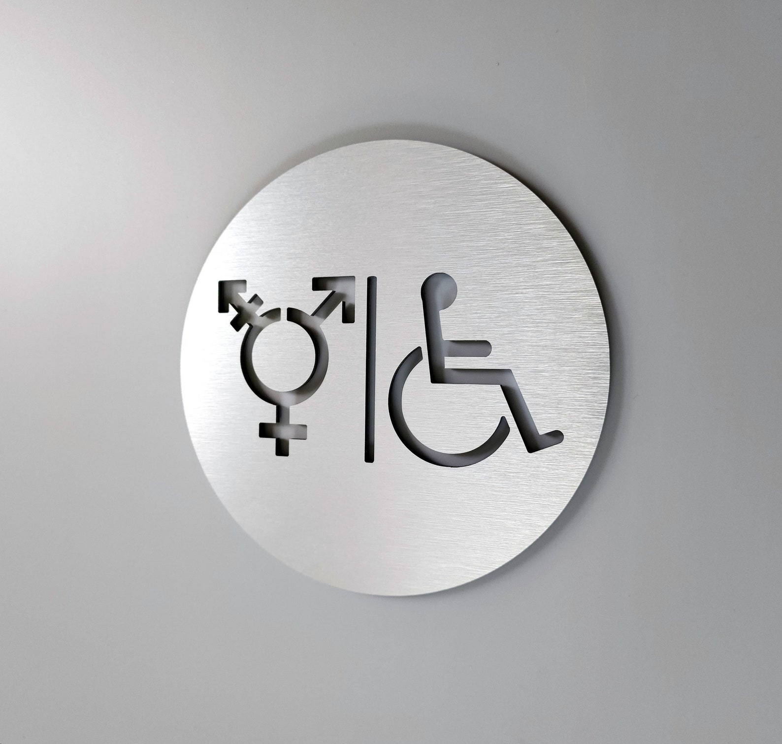 Gender Neutral Handicap Accessible Bathroom Sign. Gender Symbol Sign ...