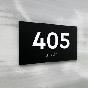 ADA Room Number Signs. Custom ADA Compliant Number Plaques. Apartment ...