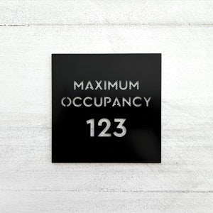 Maximum Occupancy Signs for Business. Maximum Capacity Sign. Room ...