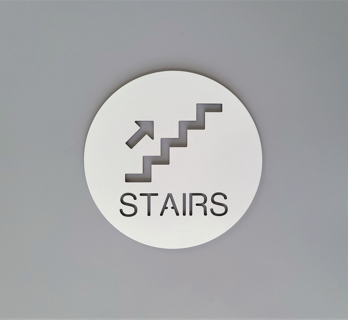 Stairs Arrow Sign. Information Signs. Directional Stairs Signs ...