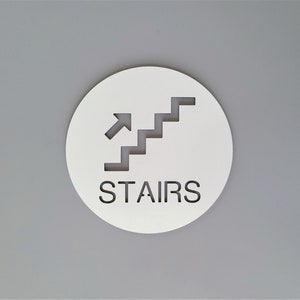 Stairs Arrow Sign. Information Signs. Directional Stairs Signs ...