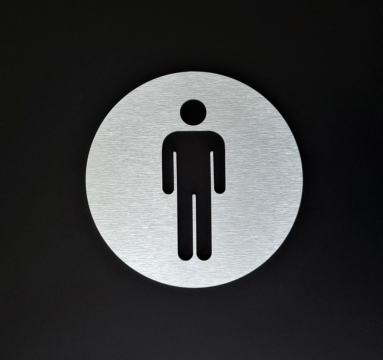 Male Bathroom Sign. Metal Restroom Door Sign. Men's Toilet. Modern ...