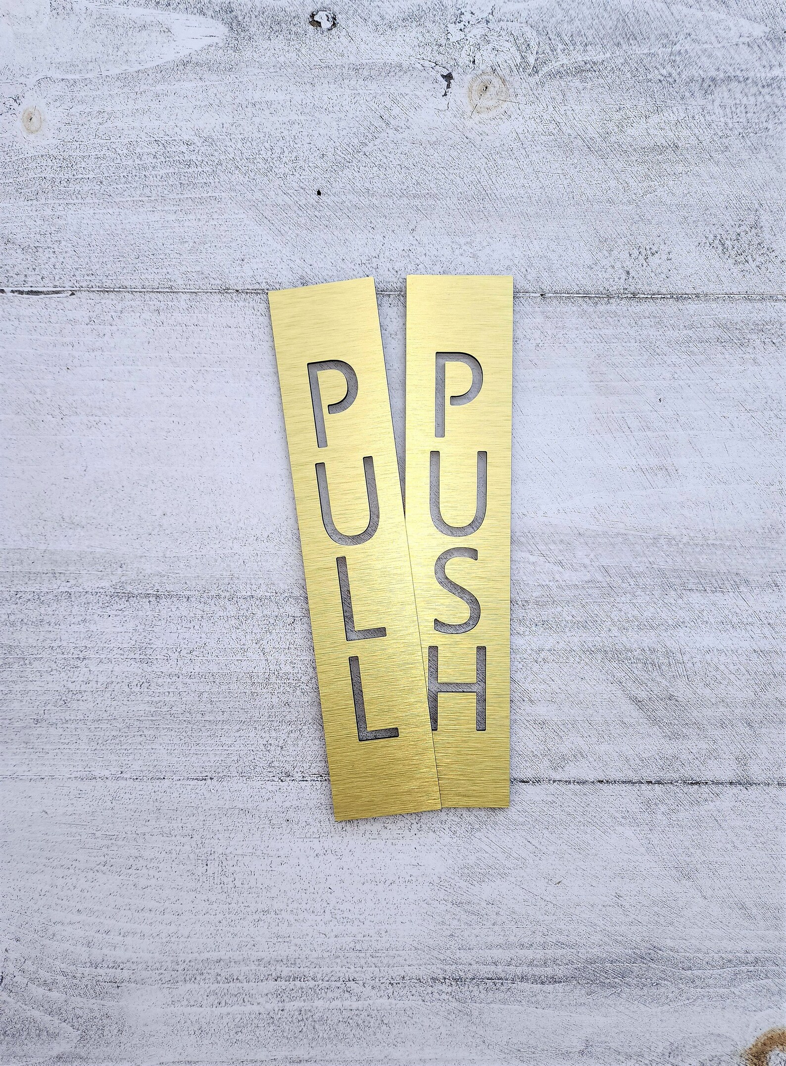 Set of 2 PUSH/PULL Door Signs. Push and Pull Metal Stickers. Push Pull ...