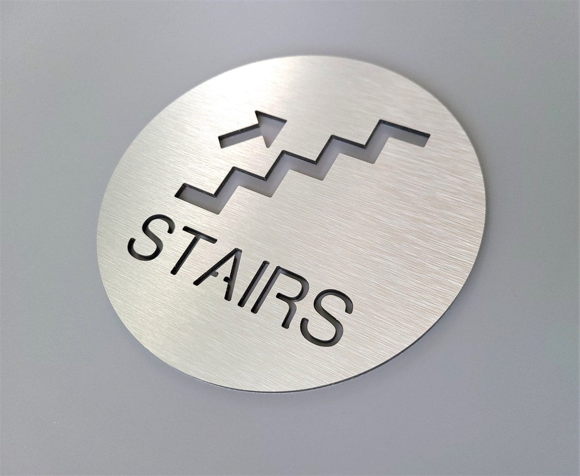 Stairs Arrow Sign. Information Signs. Directional Stairs Signs ...